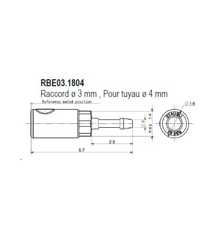 METR - RACCORD Obturateur Dia 3 - pour Tuyau Ø 6mm RBE03.1806 staubli ...