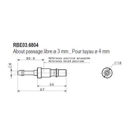 METR - ABOUT Dia 6 STAUBLI pour tuyau-filetage Femelle G1/4 RBE06.6101 8242461